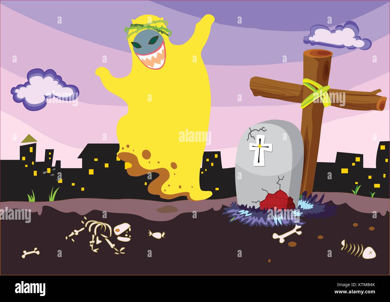 Illustration of a spooky scene Stock Vector Image & Art - Alamy