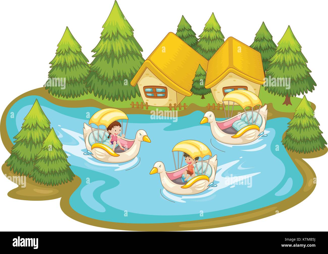 View boats in river Stock Vector Images - Alamy