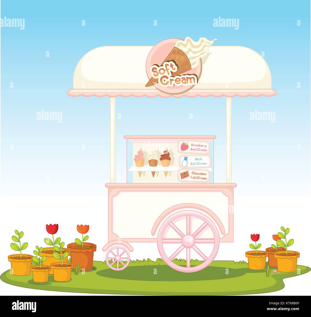 Illustration of an ice-cream cart Stock Vector Image & Art - Alamy