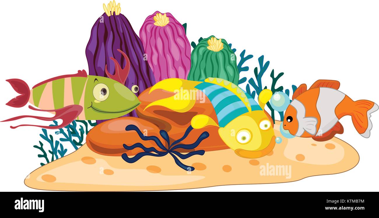 coral reef scene illustration Stock Vector Image & Art - Alamy