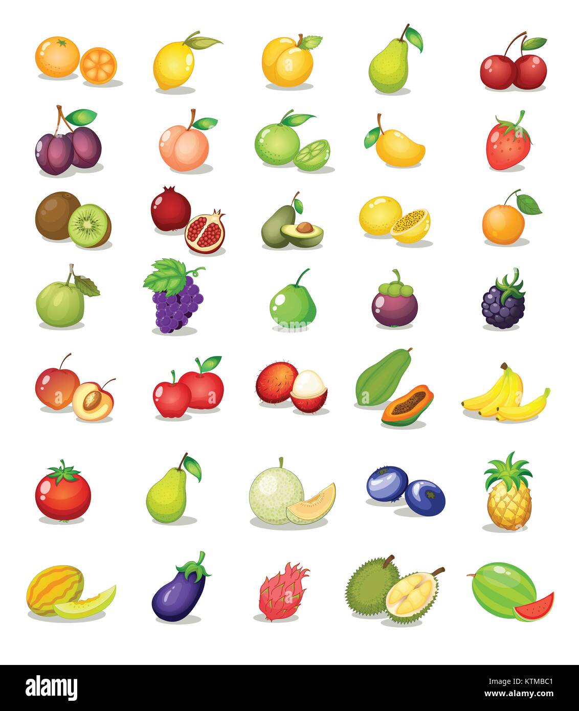 Illustration of fruit on white background Stock Vector Image & Art - Alamy