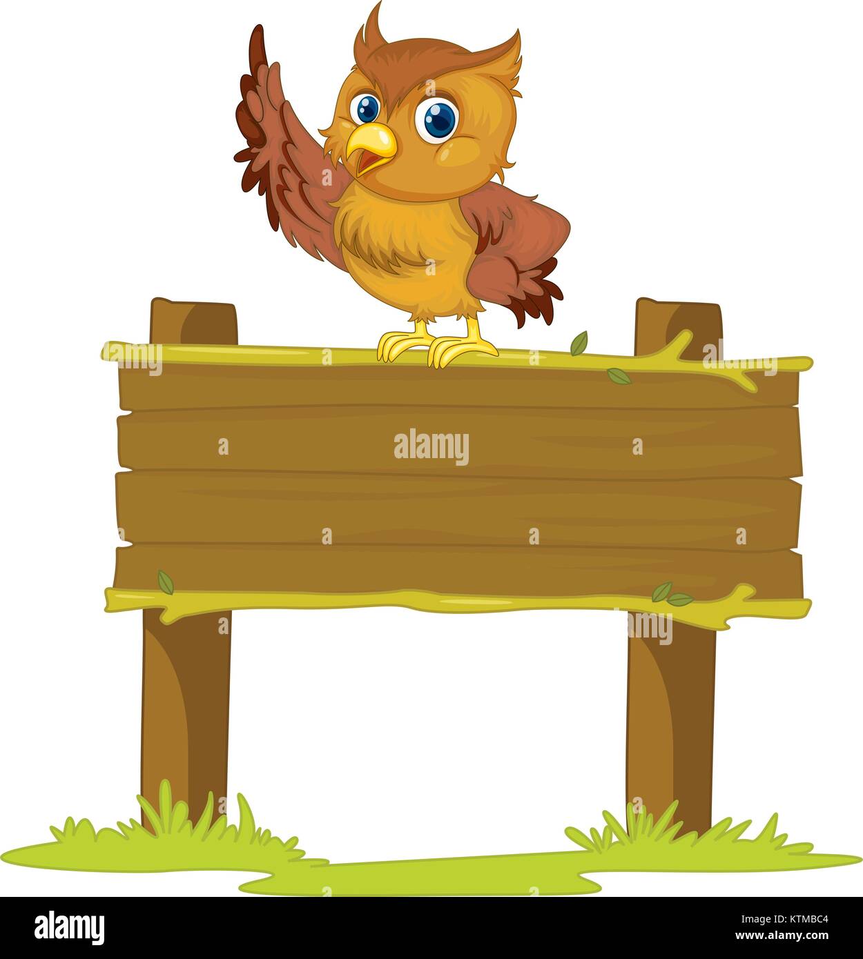 Illustration of an owl on a blank sign Stock Vector Image & Art - Alamy