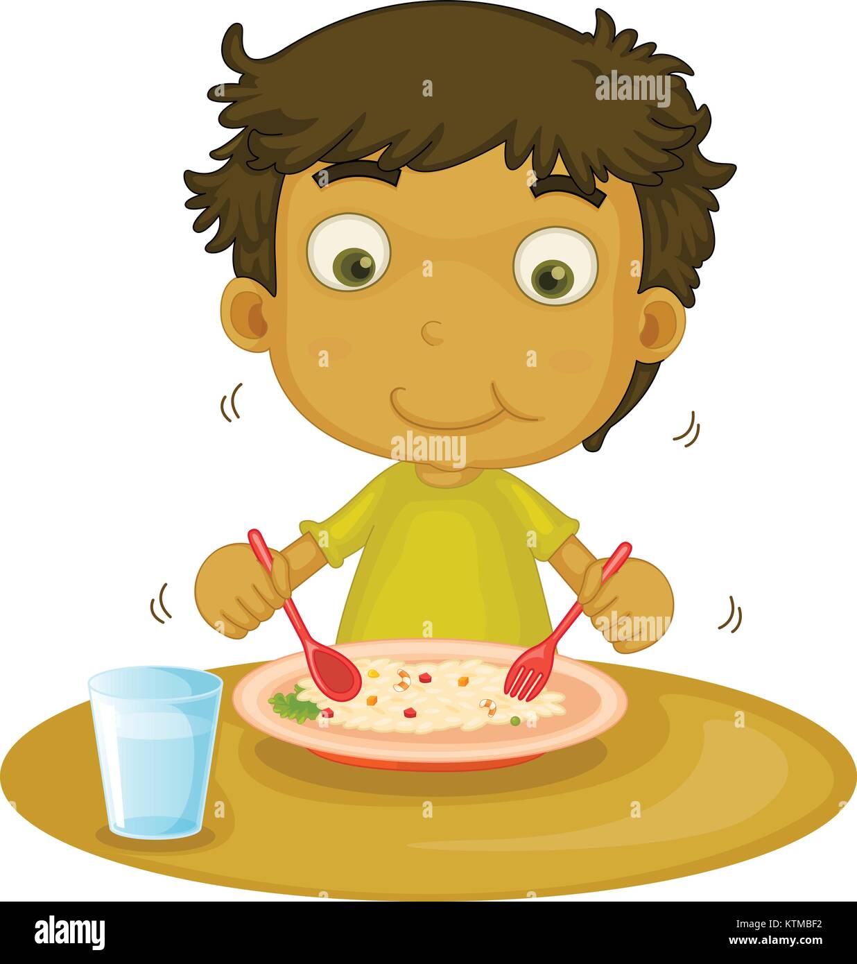 Child eating rice fork hi-res stock photography and images - Alamy