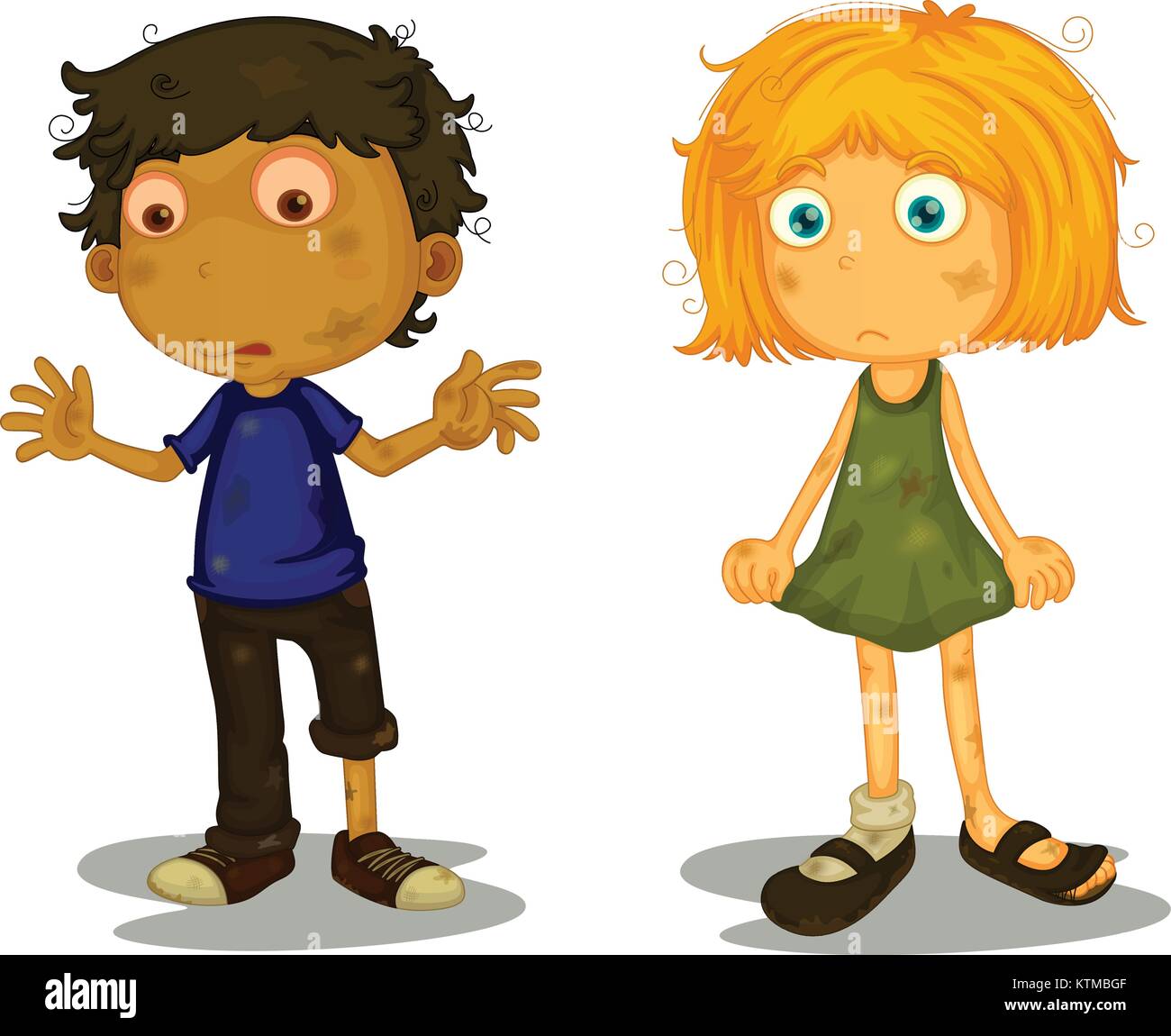 Illustration of homeless children on white Stock Vector Image & Art - Alamy