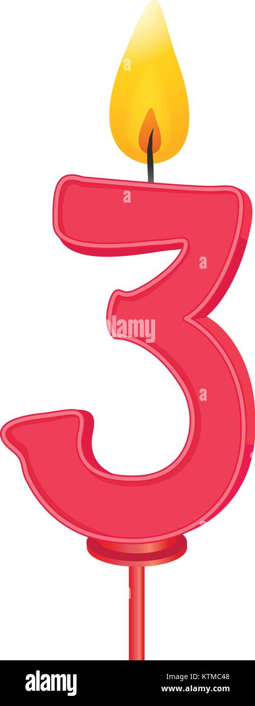 Number 3 birthday candle clipart hi-res stock photography and images ...