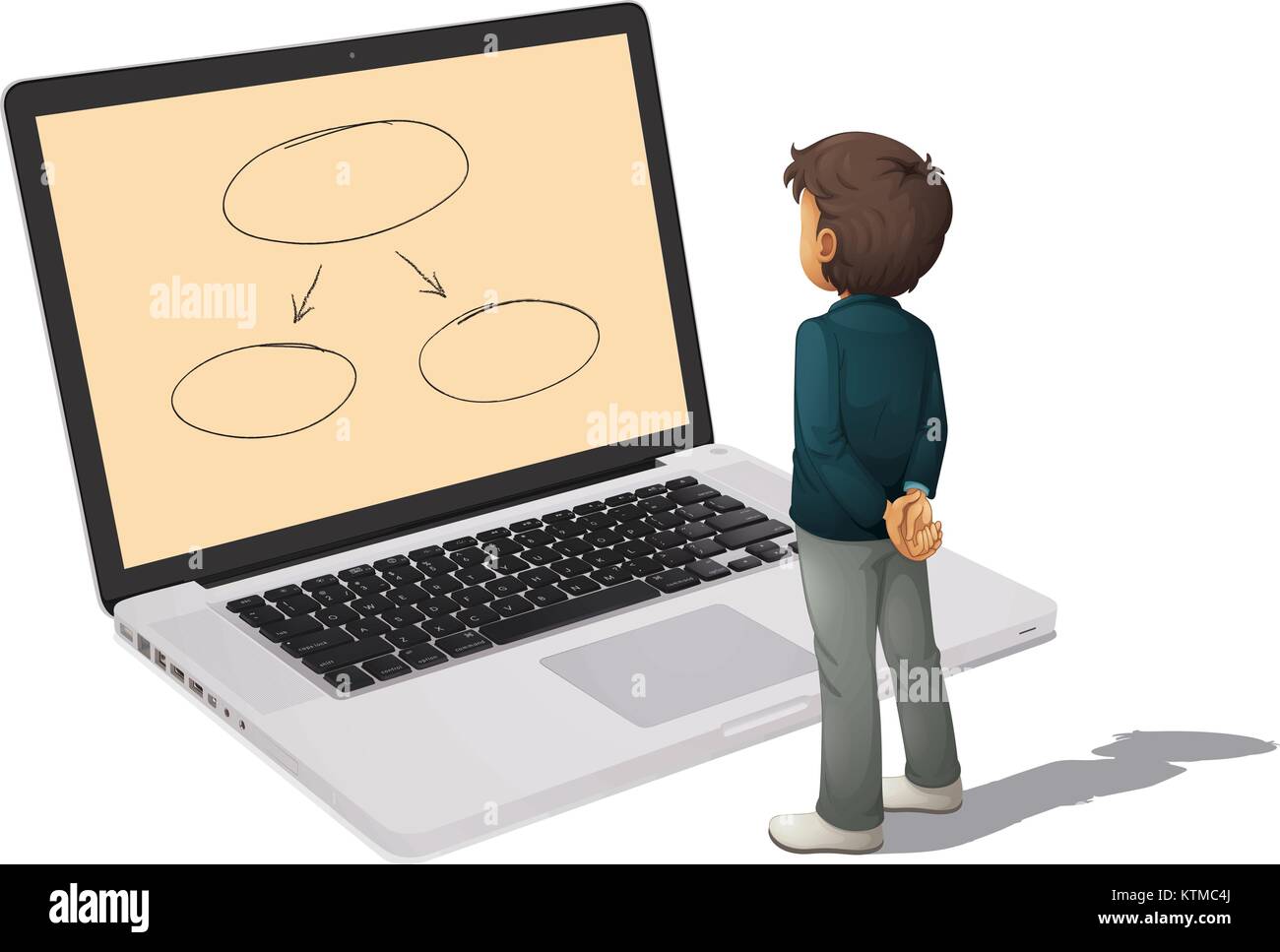Illustration of a man looking a computer Stock Vector Image & Art - Alamy