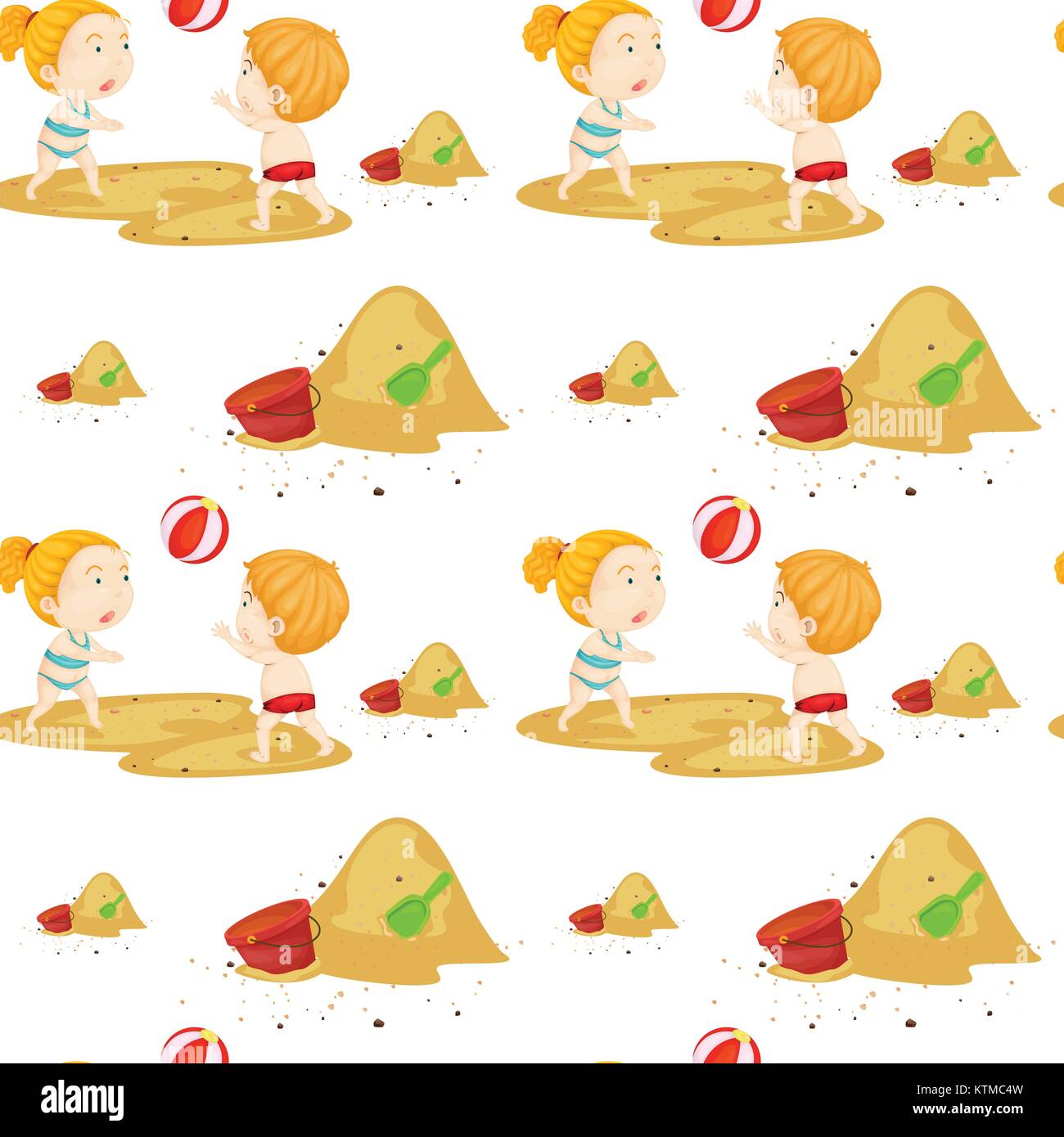 Playing with a bucket Stock Vector Images - Alamy