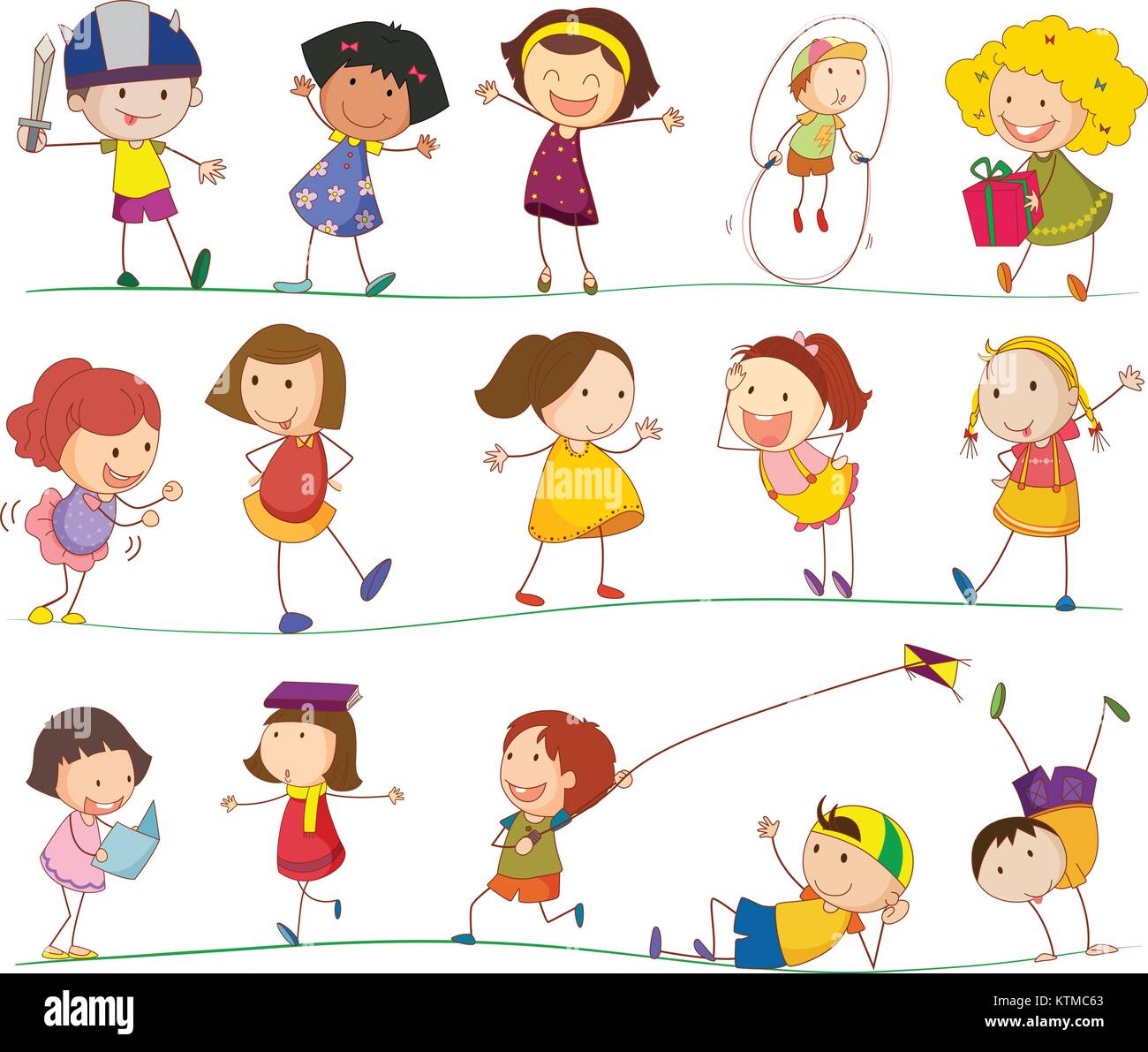 Illustration of collection of simple kids Stock Vector Image & Art - Alamy