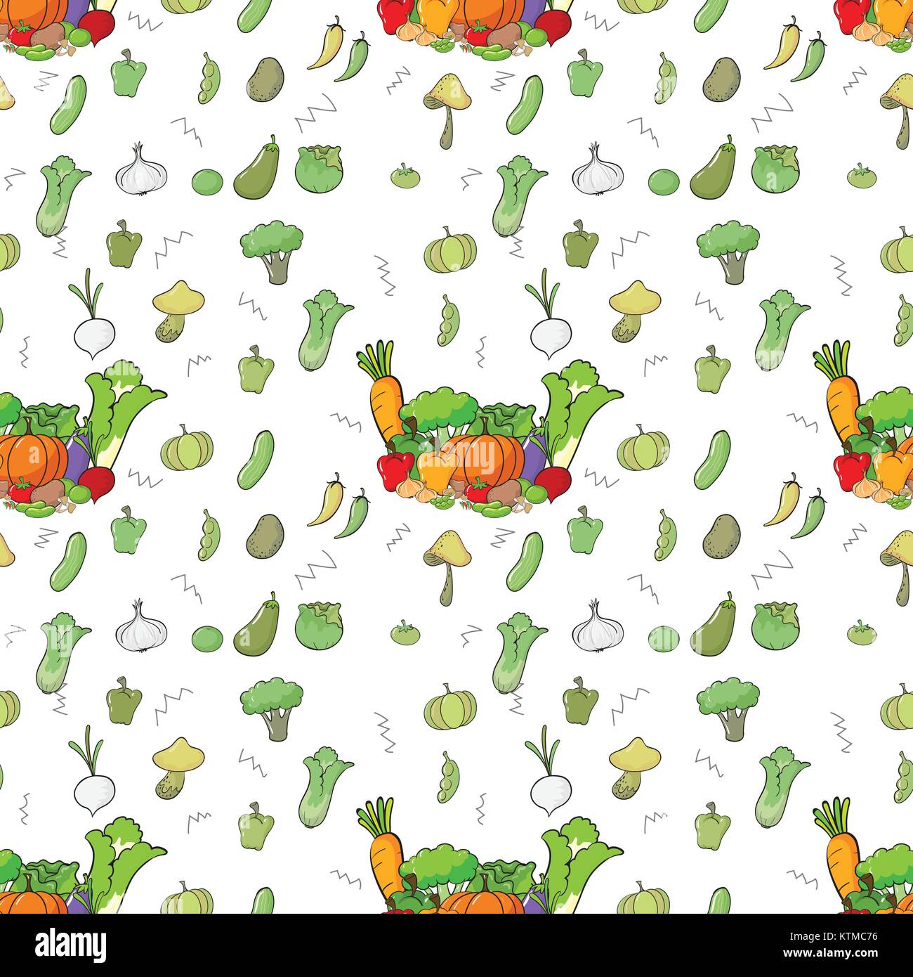 illustration of various vegetables on a white background Stock Vector ...