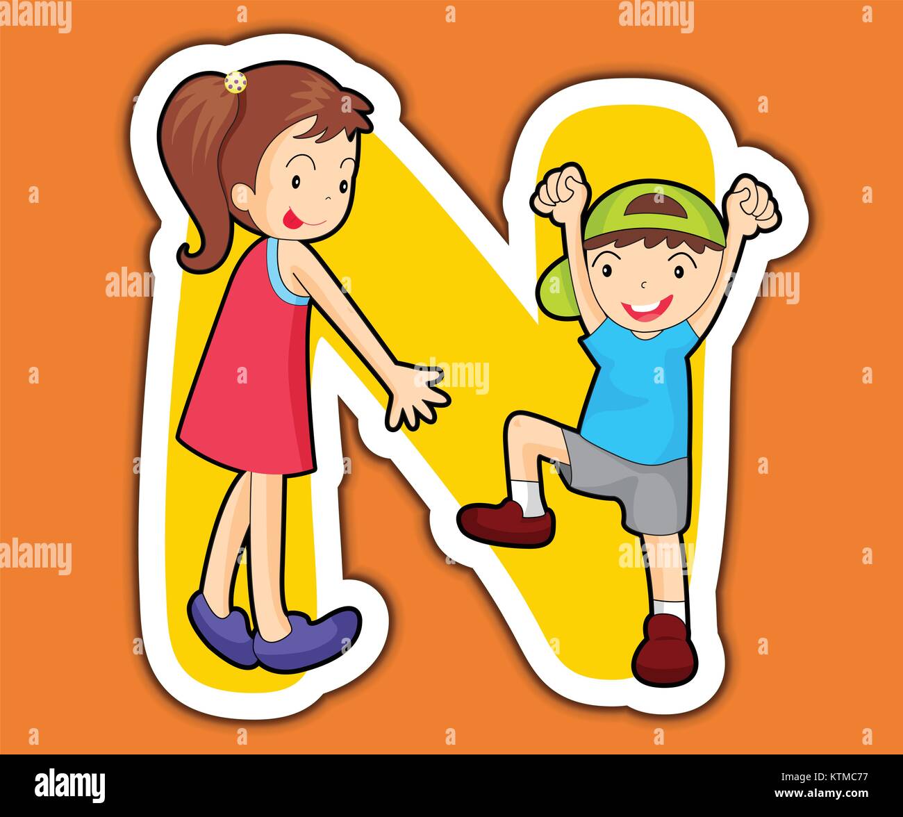 Illustrated alphabet letter series with kids Stock Vector Image & Art ...