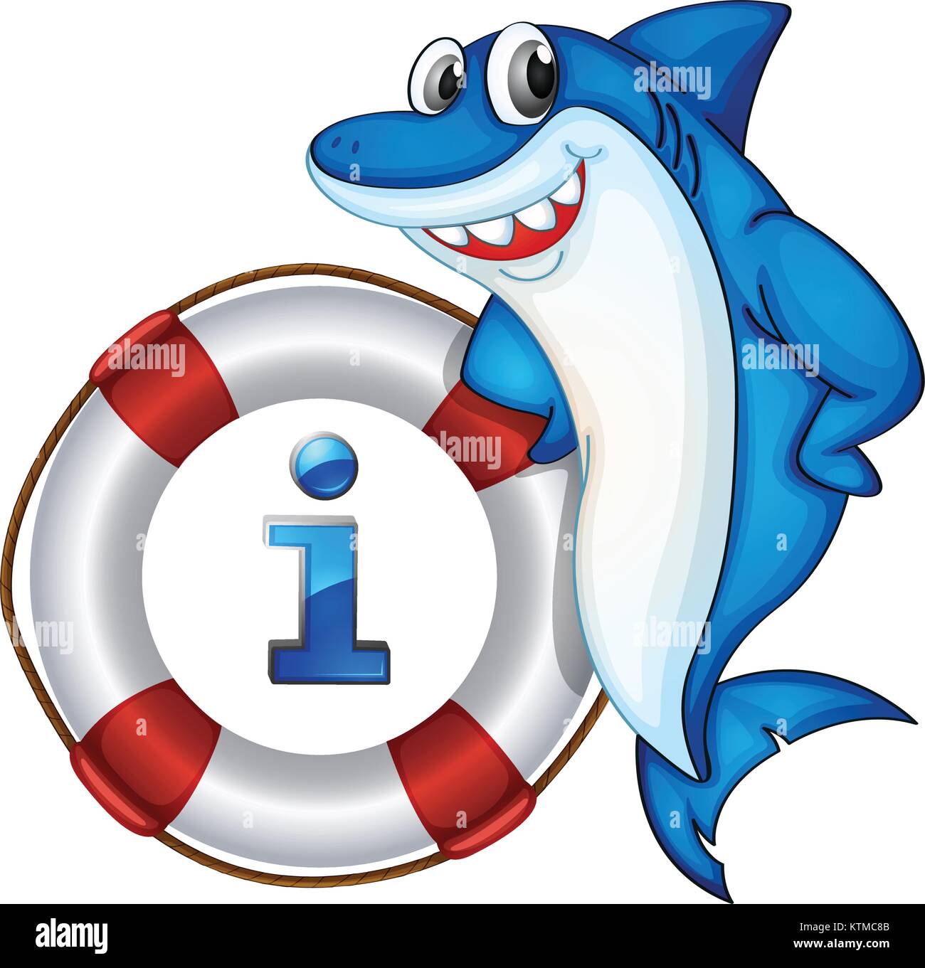 Illustration of a cartoon character and an information icon Stock ...