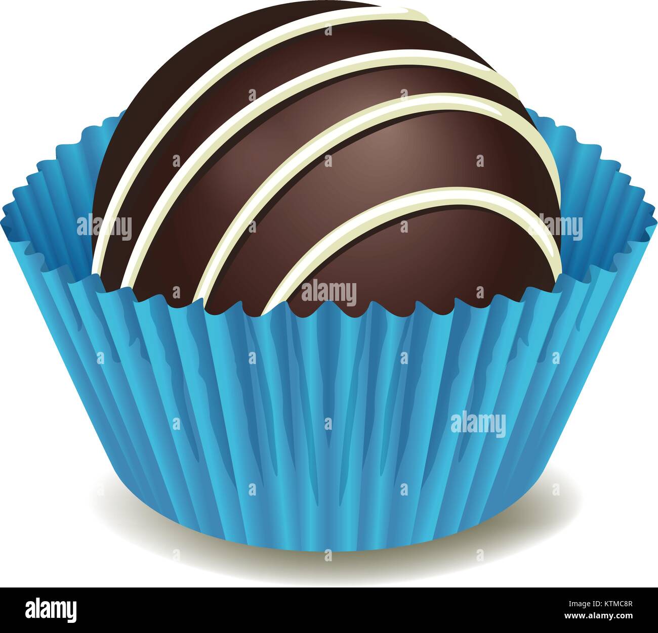 illustration of chocolates in blue cup on a white background Stock ...