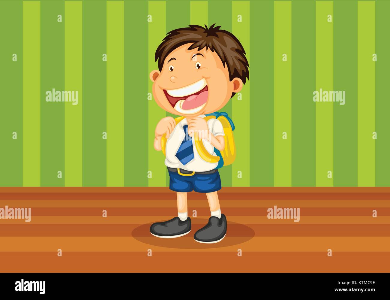 illustration of a boy with school bag in Stock Vector Image & Art - Alamy