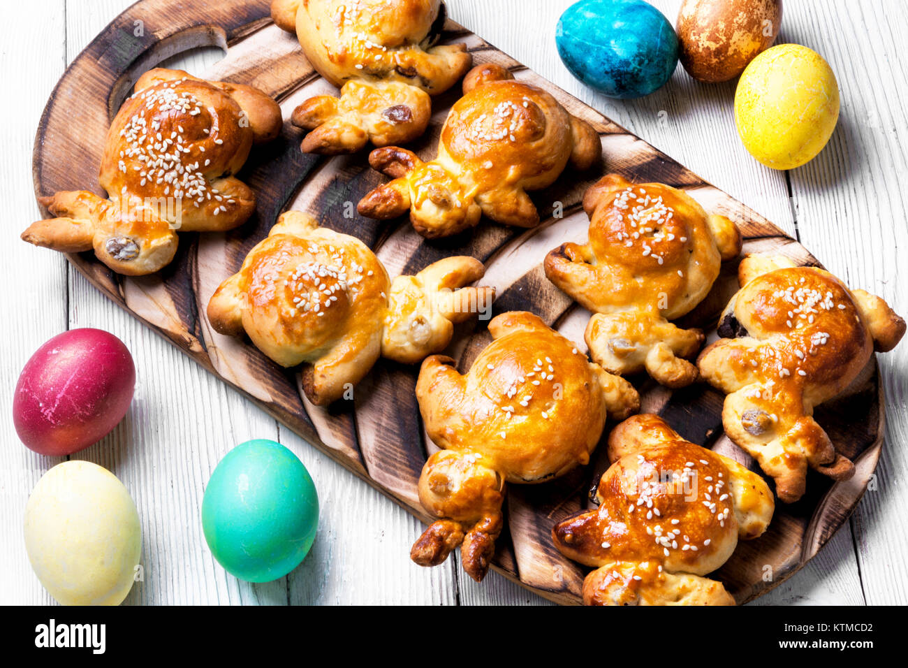 Easter symbolic pastry in the form of a rabbit Stock Photo - Alamy