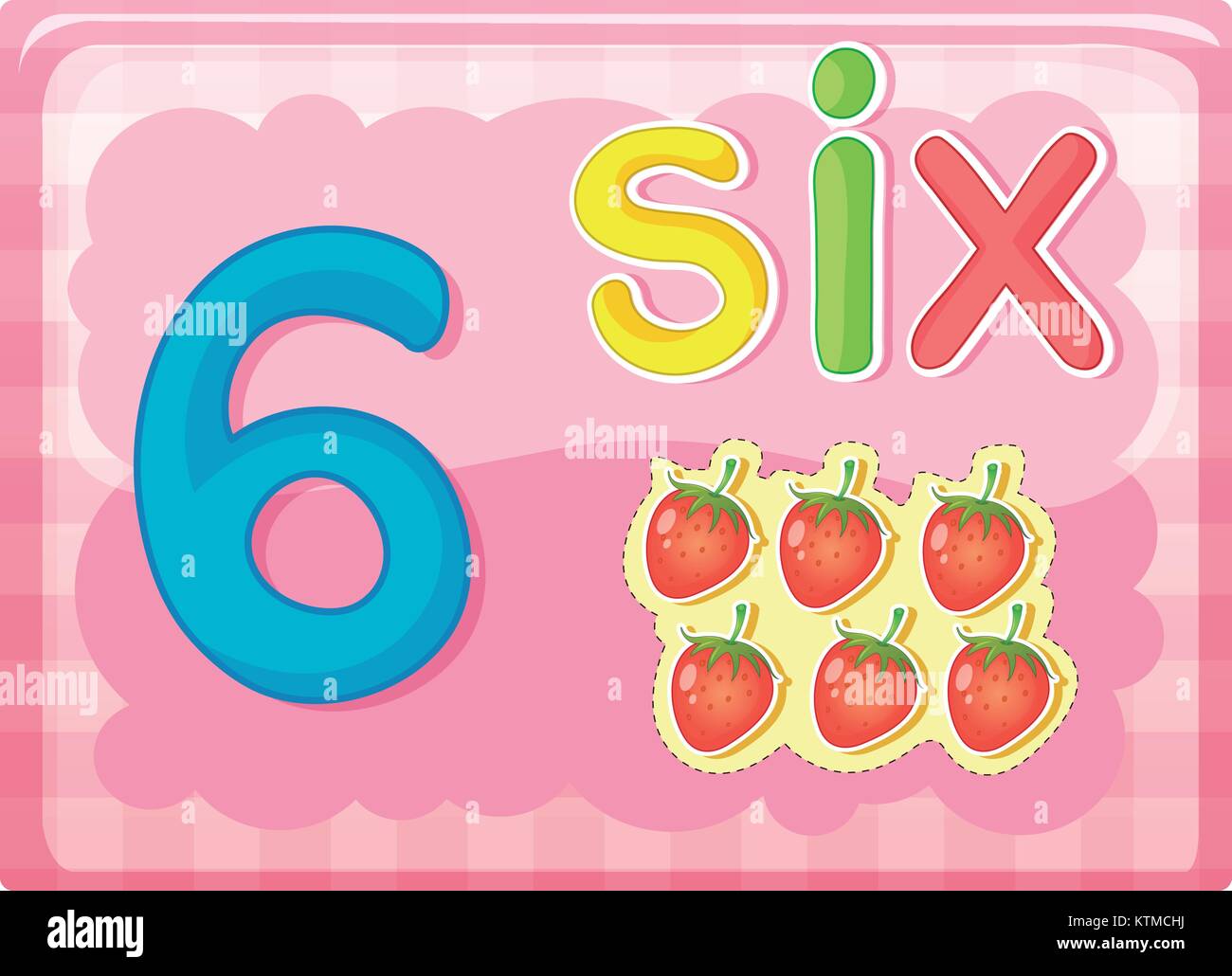 Illustrated flash card showing the number 6 Stock Vector Image & Art ...