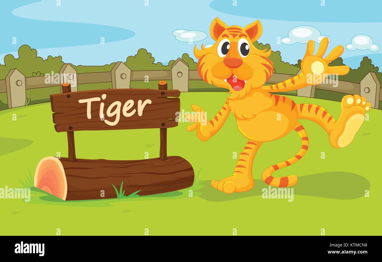 Illustration of animal enclosure at the zoo Stock Vector Image & Art ...