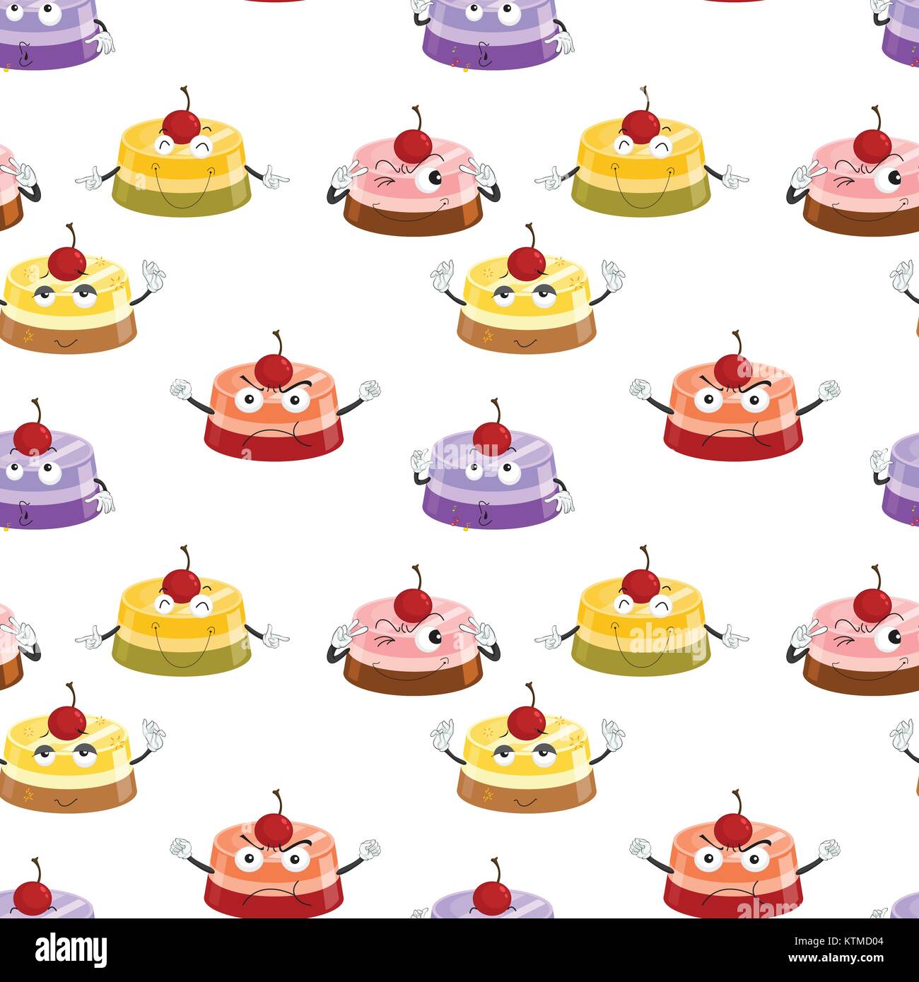 illustration of an array of cakes with various moods Stock Vector Image ...