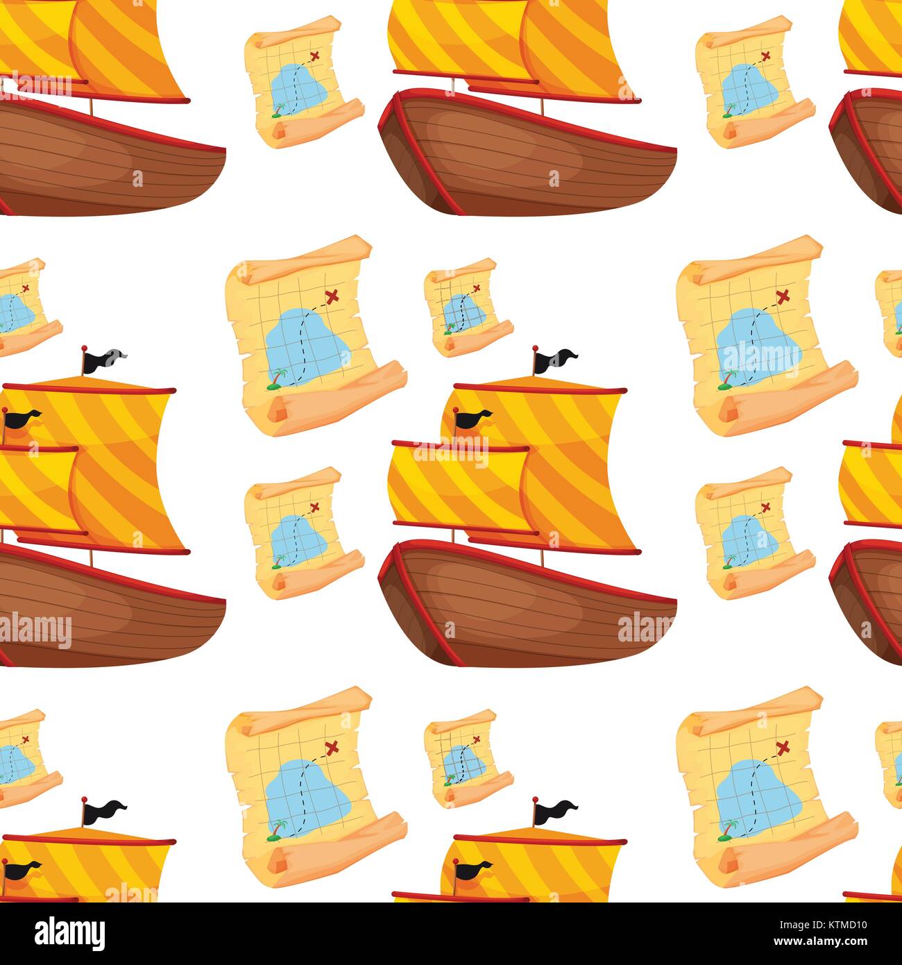 illustration of an array of ships and a map Stock Vector Image & Art ...