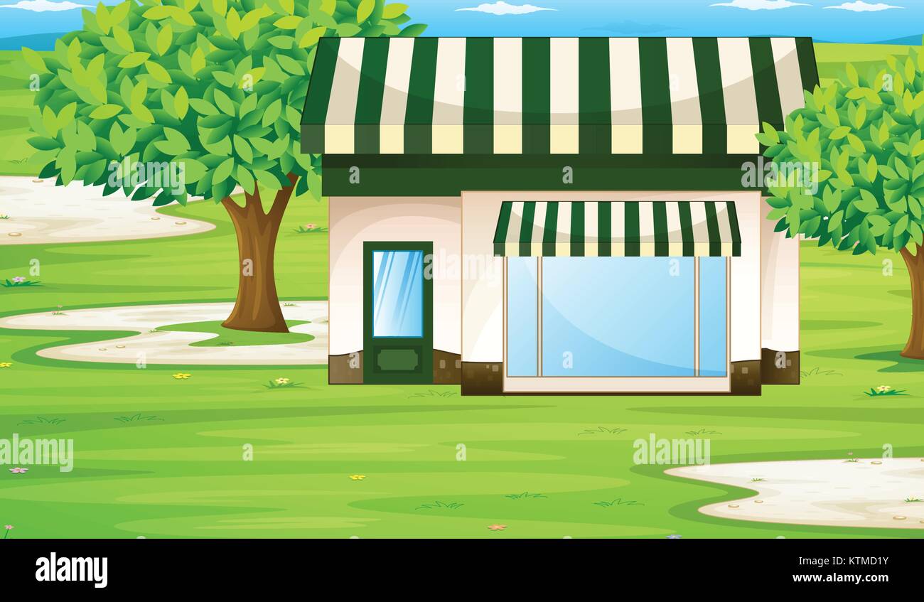illustration of a tent house on the green grass Stock Vector Image ...