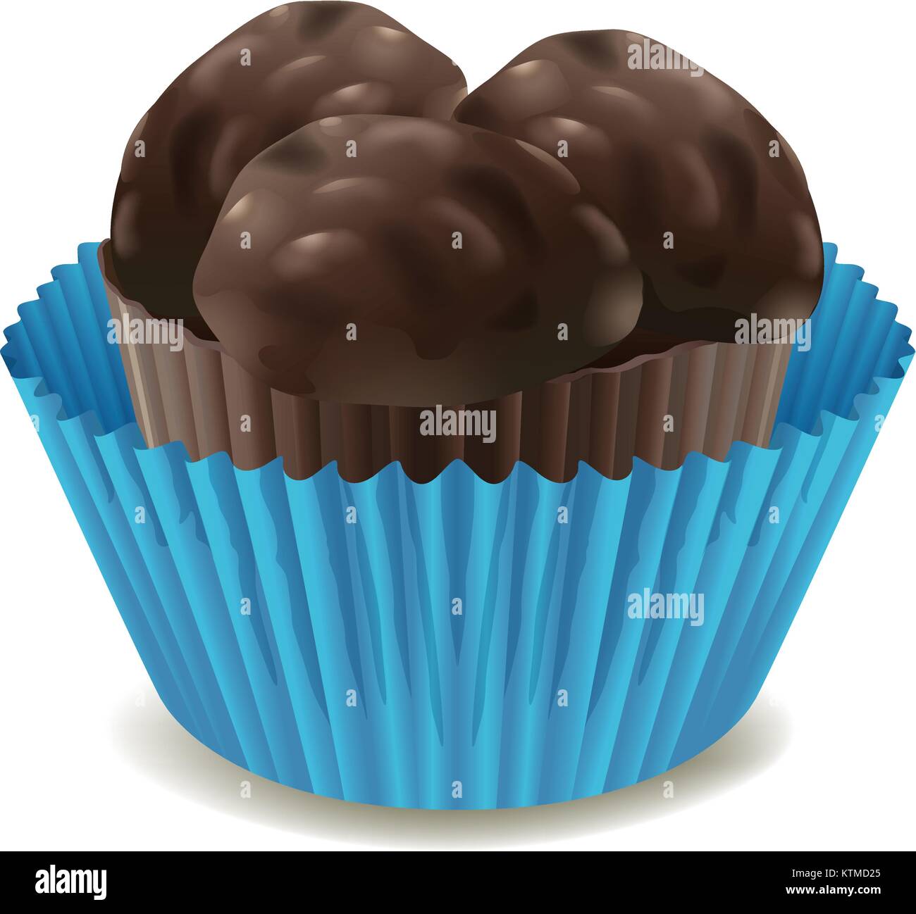 illustration of chocolates in blue cup on a white background Stock ...