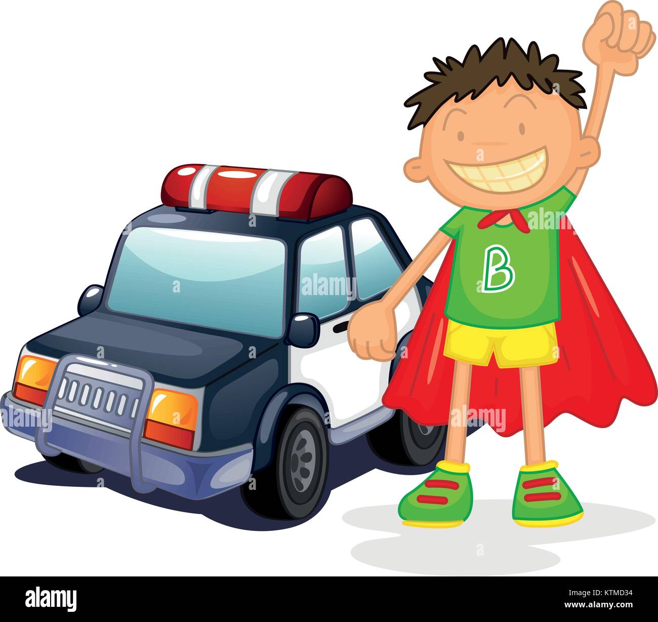 illustration of boy and car on a white Stock Vector Image & Art - Alamy