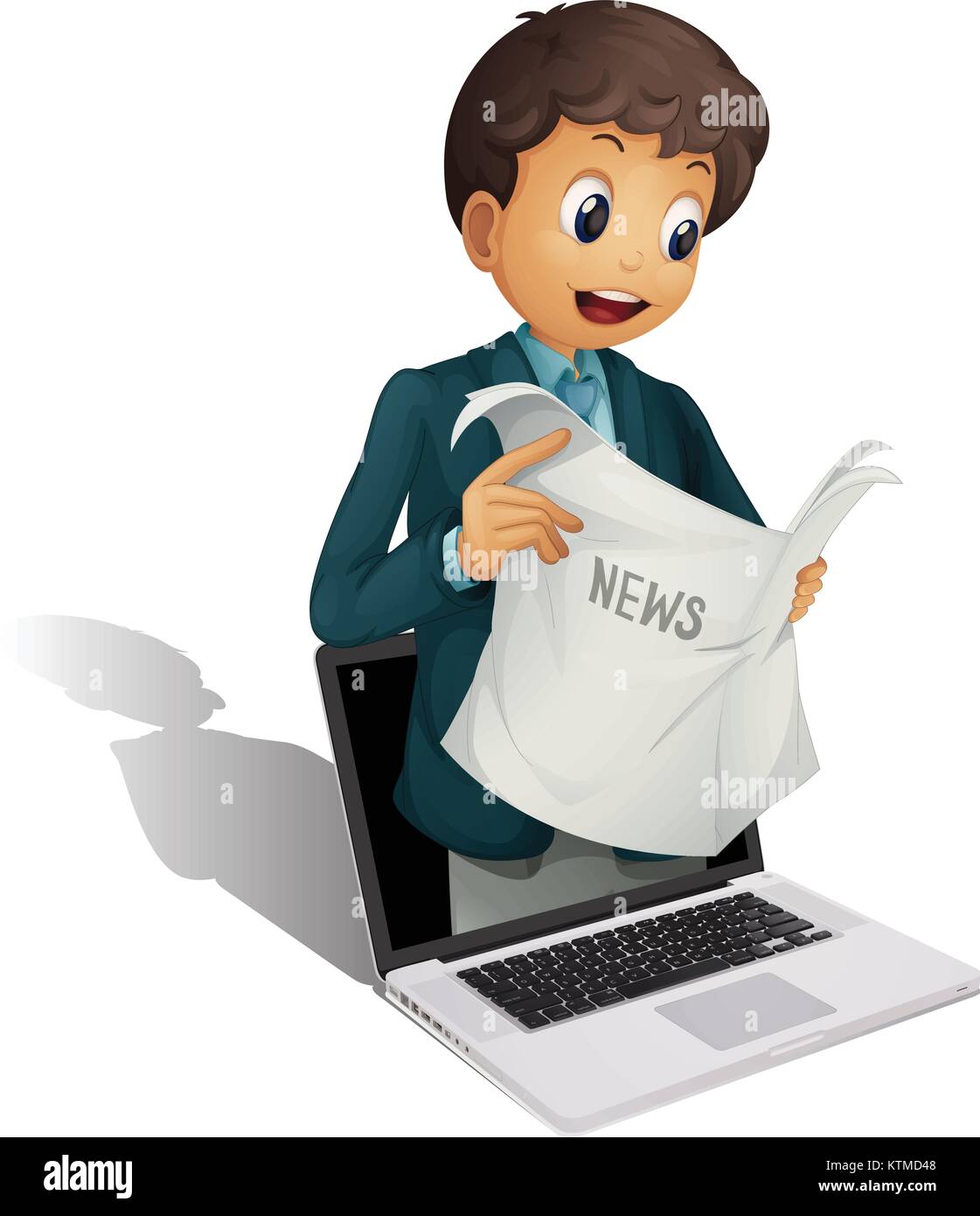 Business man coming out of a computer screen Stock Vector Image & Art ...