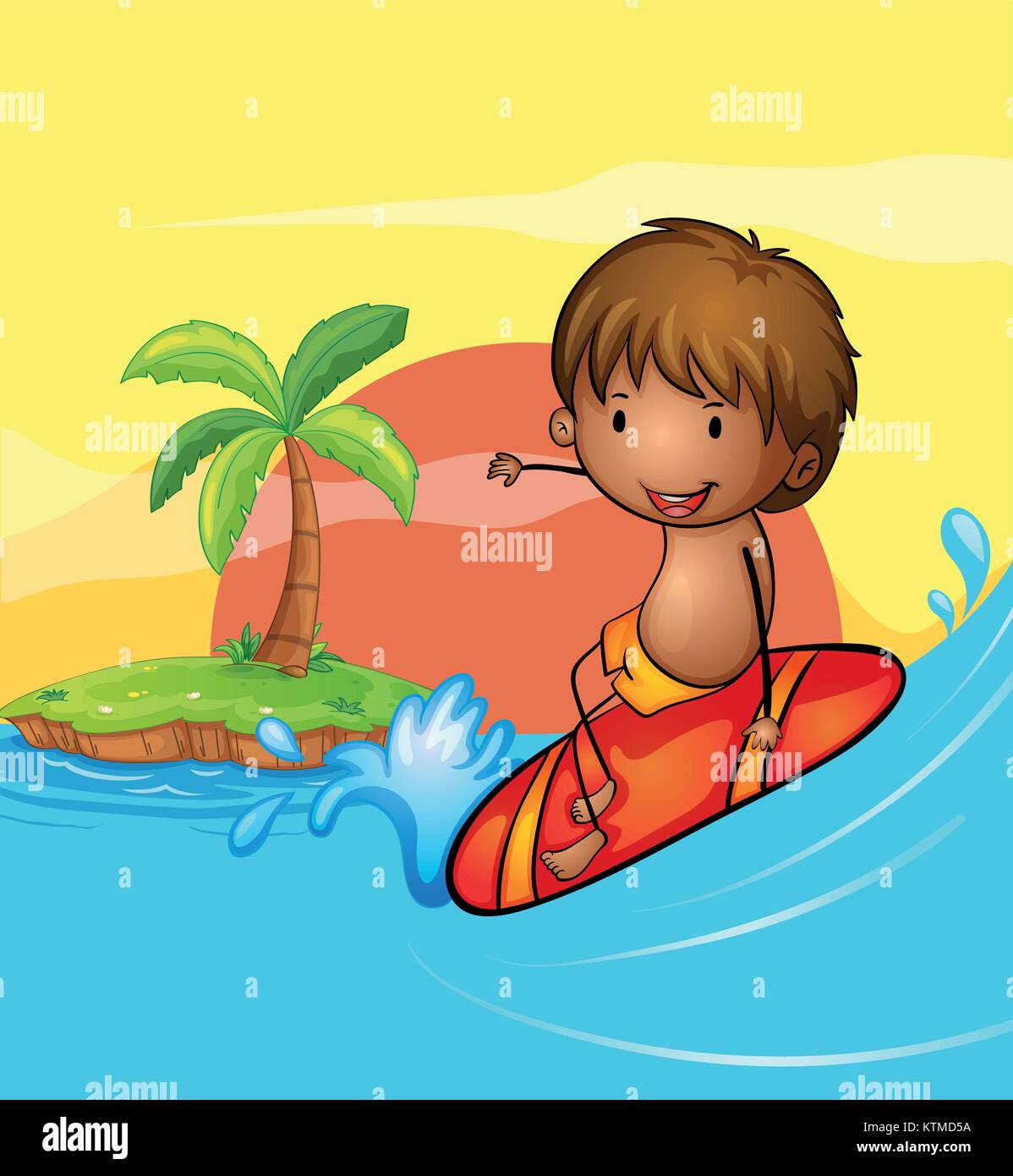 illustration of a boy in a beautiful nature Stock Vector Image & Art ...