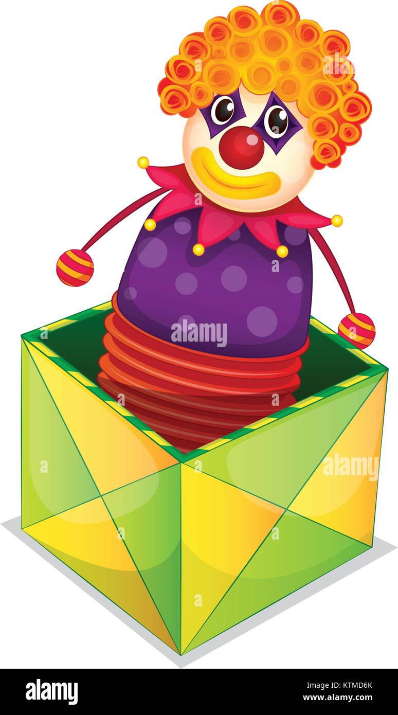 illustration of joker in a box on a white background Stock Vector Image ...