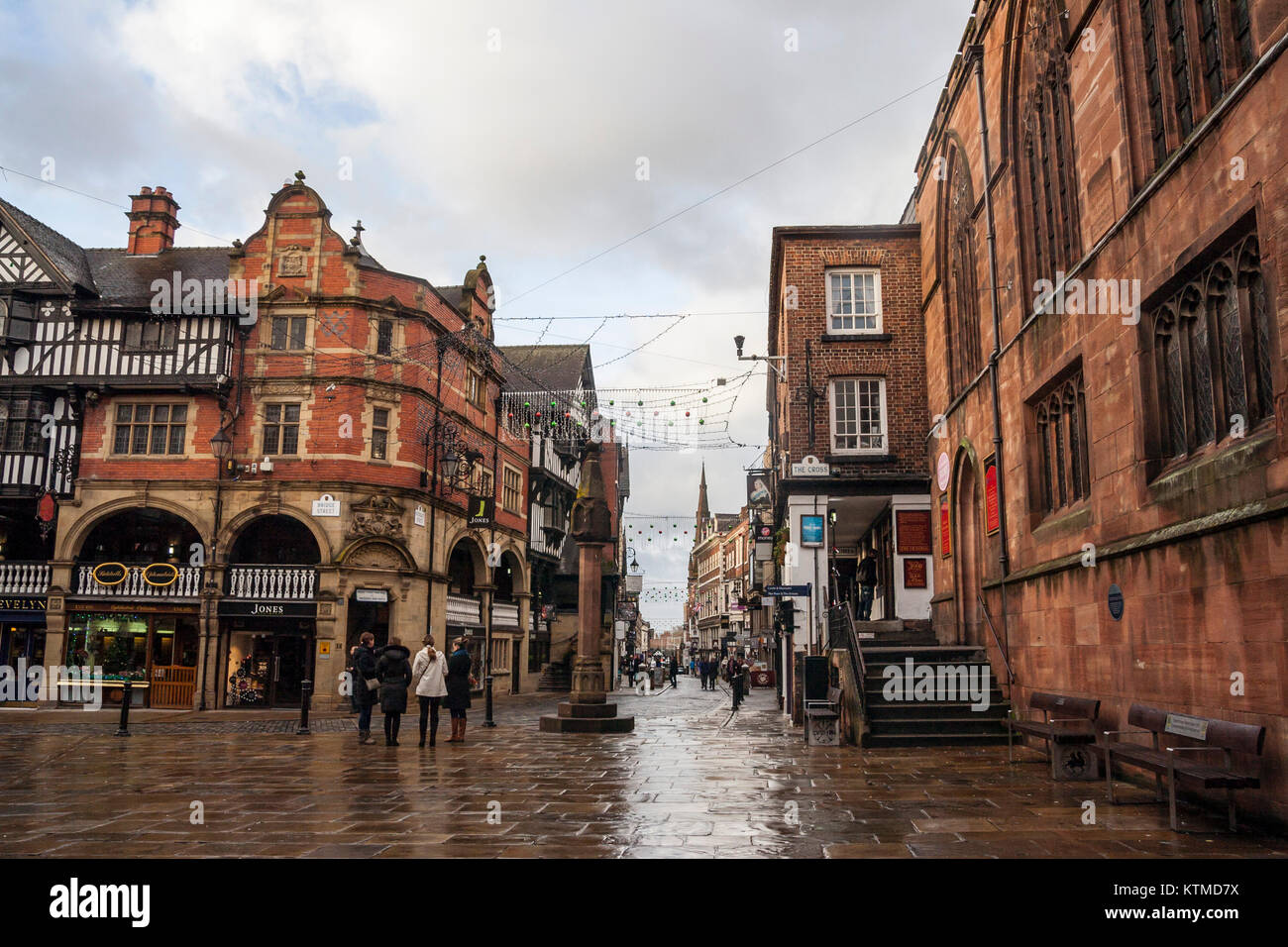 The Cross and The Rows Shopping Area on Bridge Street, Chester City ...