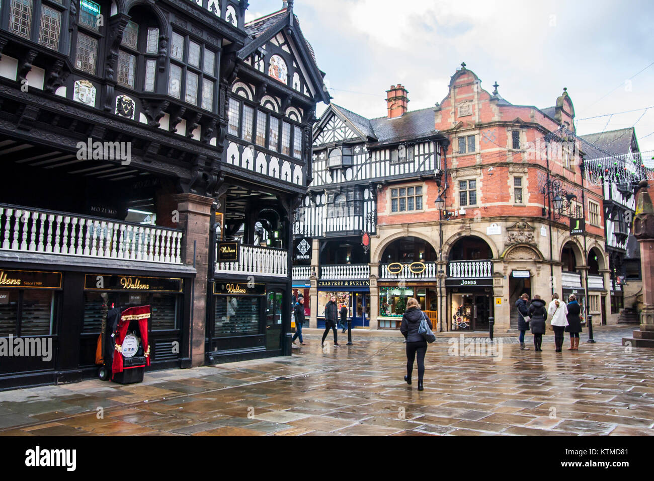 The Cross and The Rows Shopping Area on Bridge Street, Chester City ...