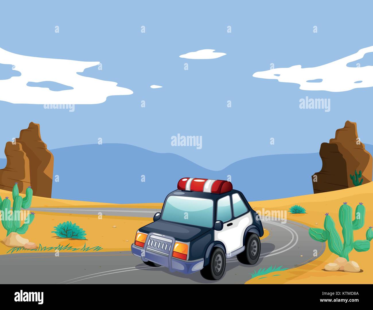 illustration of a car in a desert Stock Vector Image & Art - Alamy