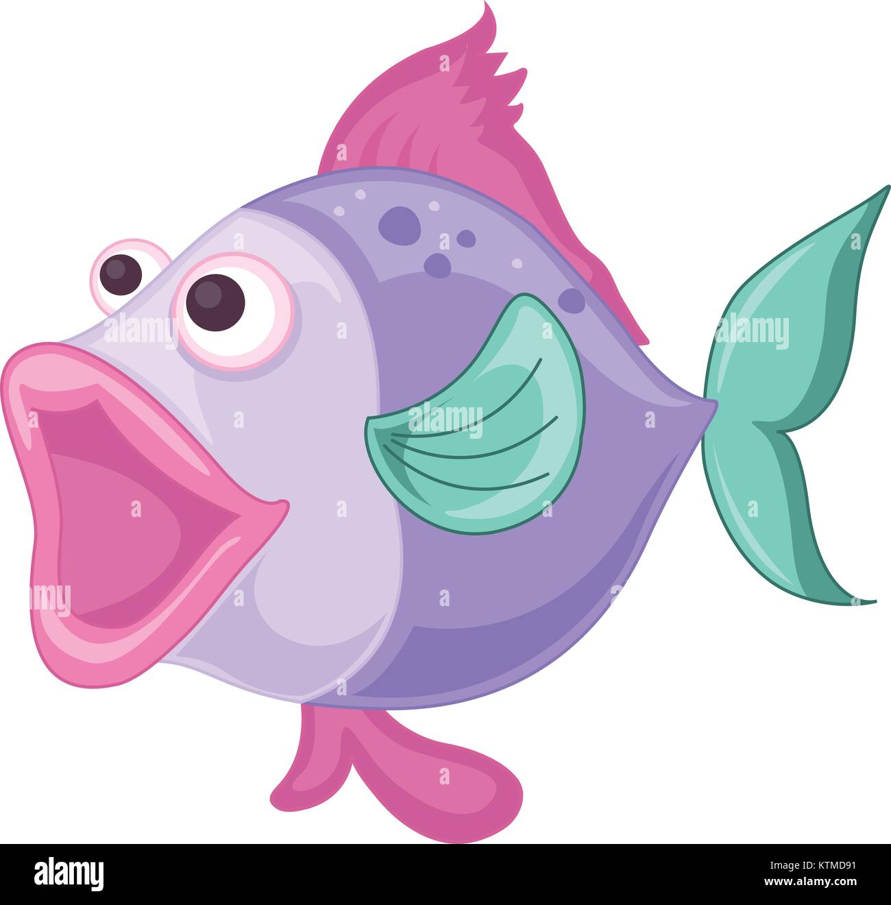 illustration of a purple fish on a white background Stock Vector Image ...