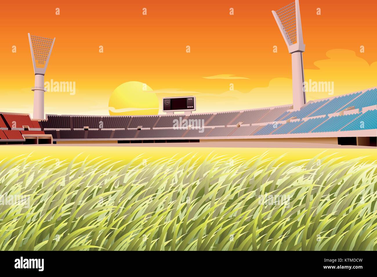 Illustration of sports stadium at sunset Stock Vector Image & Art - Alamy