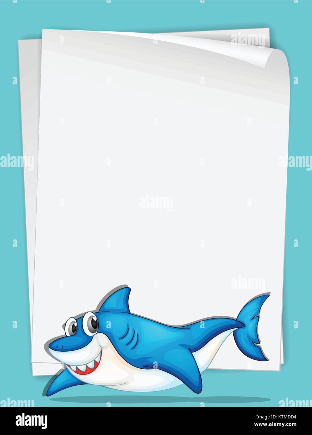 Illustration of shark swimming with paper Stock Vector Image & Art - Alamy