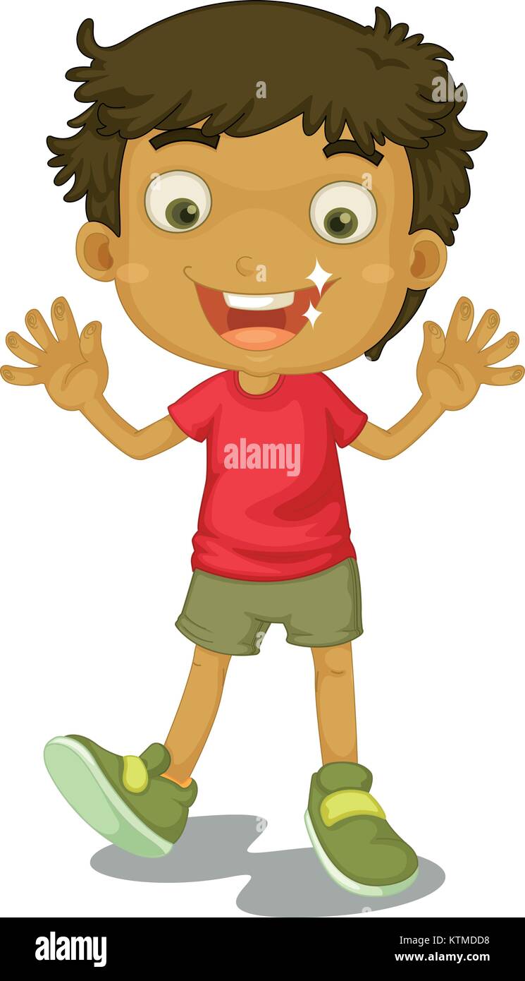 illustration of a boy on a white background Stock Vector Image & Art ...