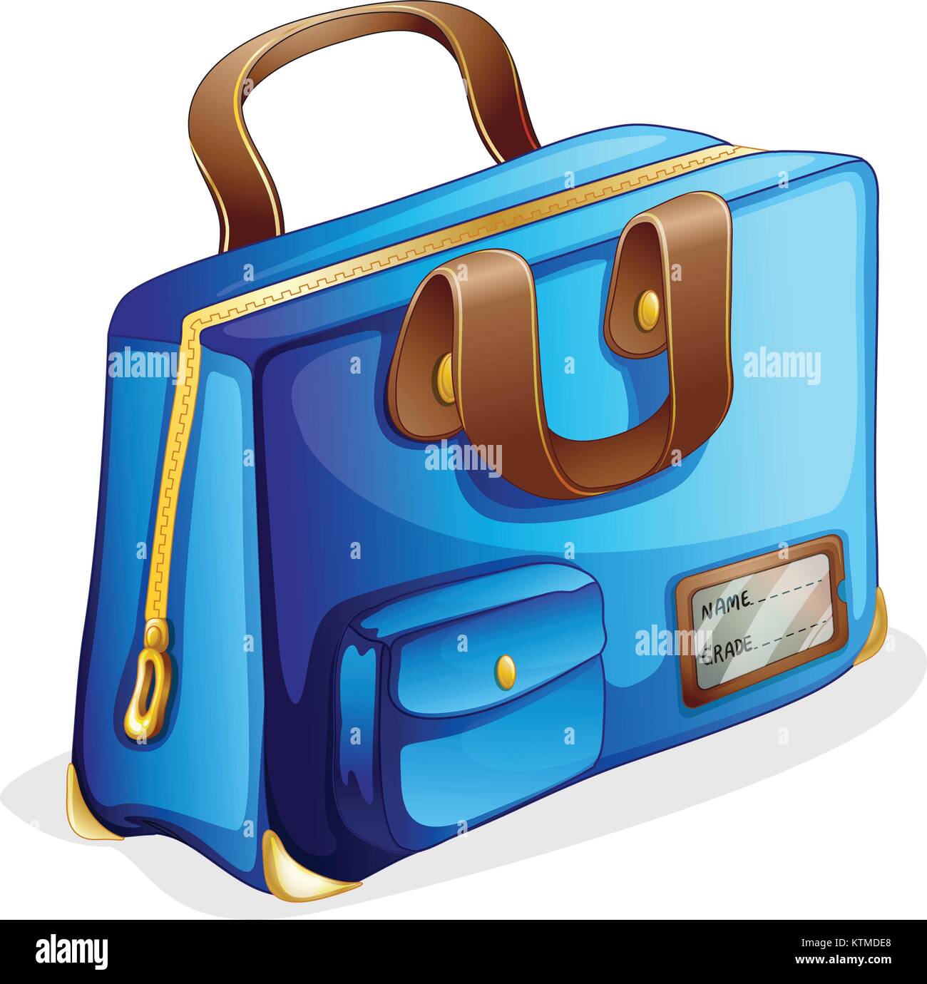 illustration of a blue bag on a white background Stock Vector Image ...