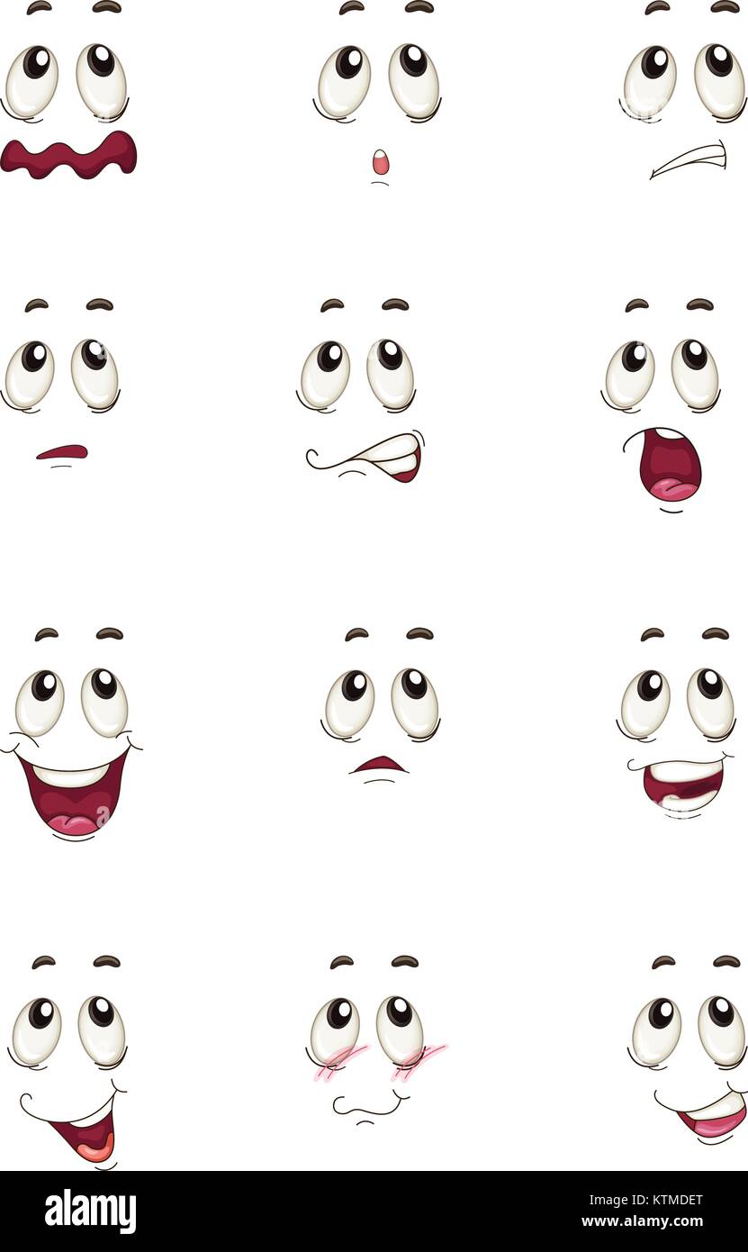 illustration of faces on a white background Stock Vector Image & Art ...