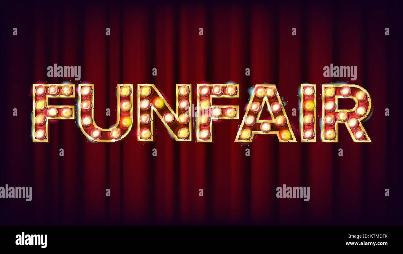 Funfair Banner Sign Vector. For Banner, Poster Design. Circus Lamp ...