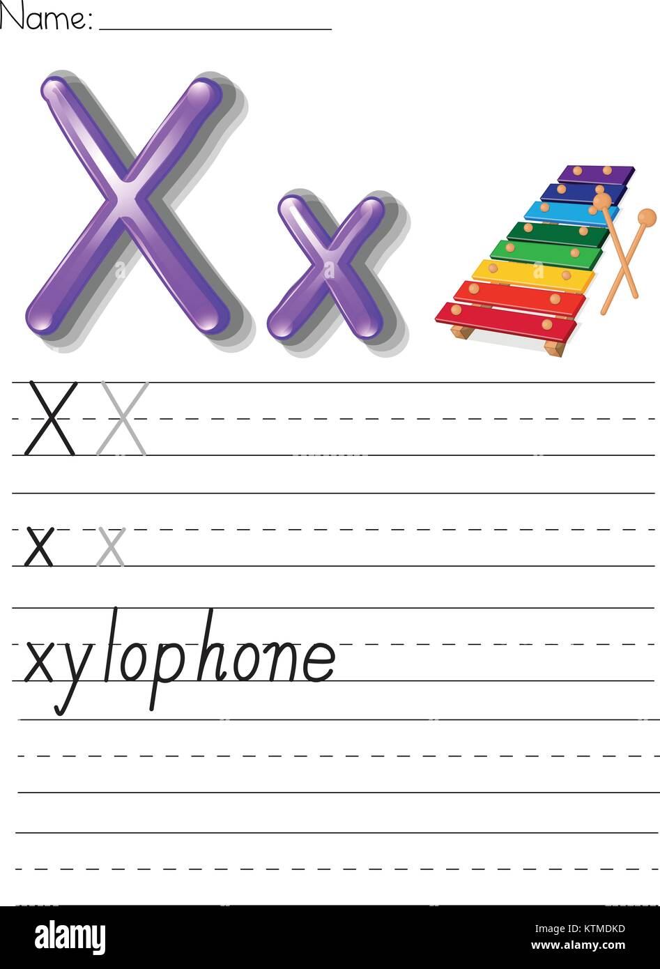 Alphabet worksheet on white paper Stock Vector Image & Art - Alamy