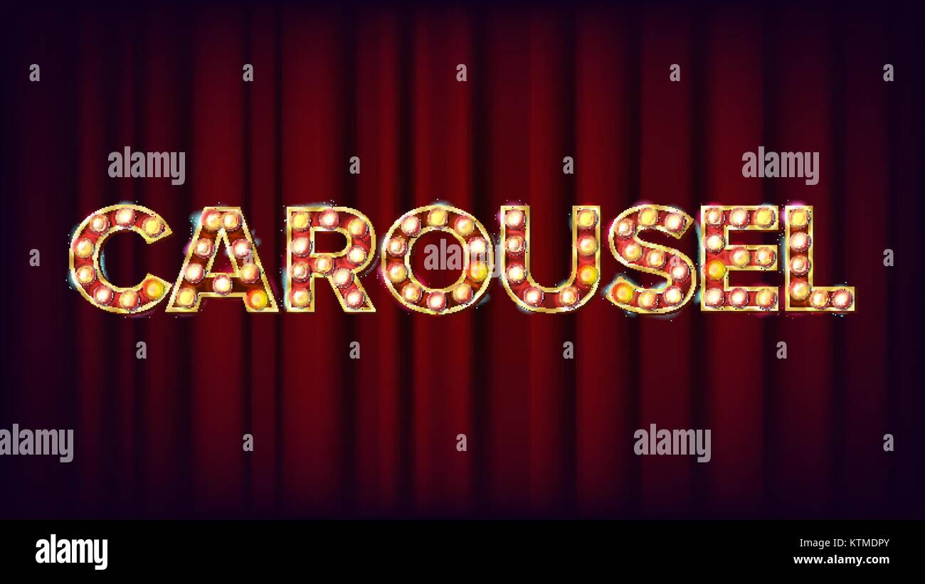 Carousel Banner Sign Vector. For Poster, Brochure Design. Circus Style ...