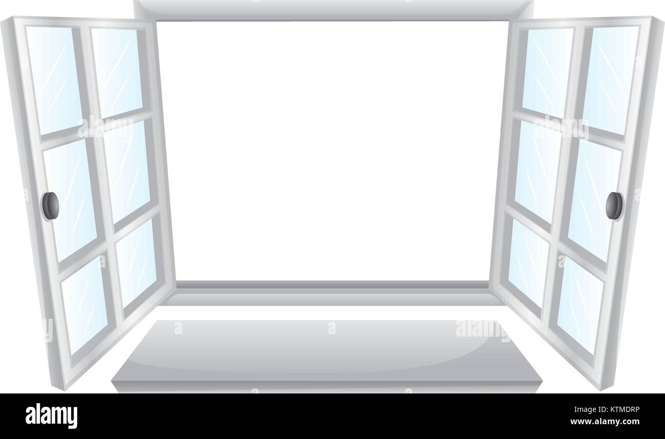 Illustration of double open windows Stock Vector Image & Art - Alamy