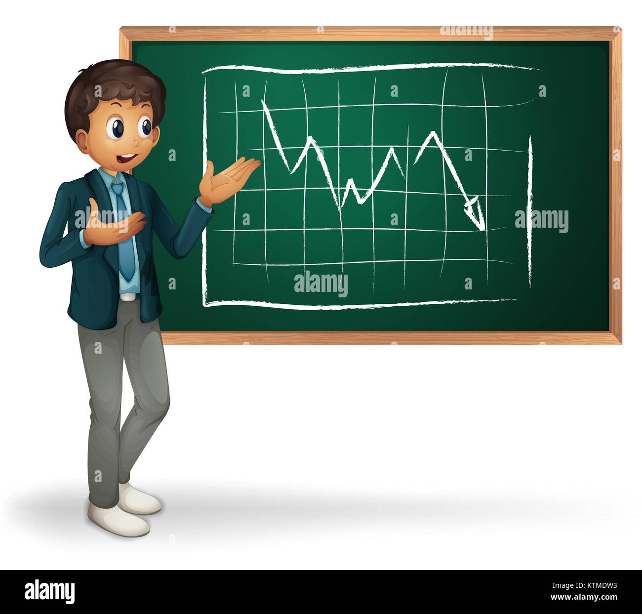 Businessman cartoon presenting on blackboard Stock Vector Image & Art ...