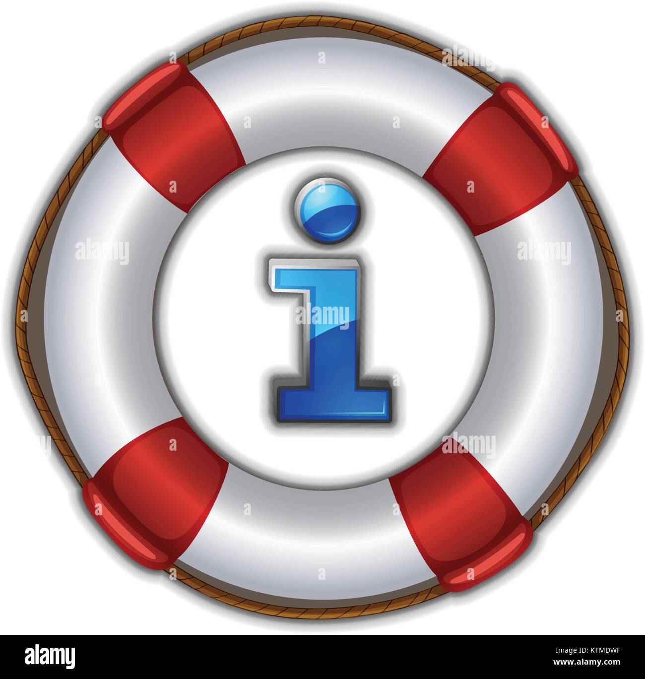 illustration of a lifesaver floating on a white background Stock Vector ...