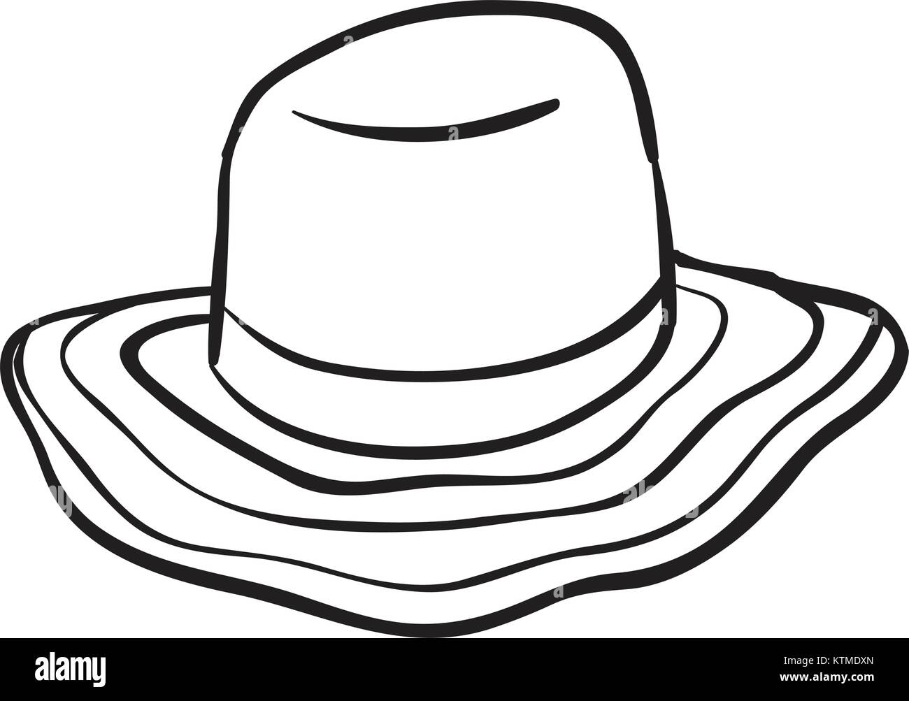 illustration of a hat outline on white background Stock Vector Image ...