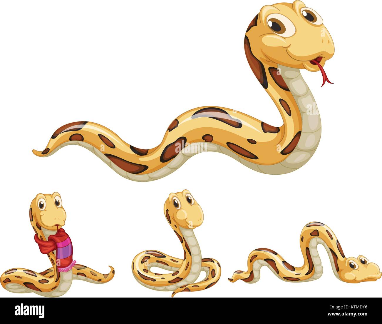 Illustraiton of comical snakes on white Stock Vector Image & Art - Alamy