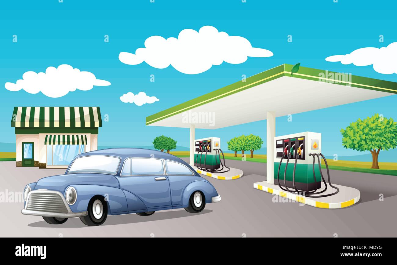 Illustration of a gas station Stock Vector Image & Art - Alamy