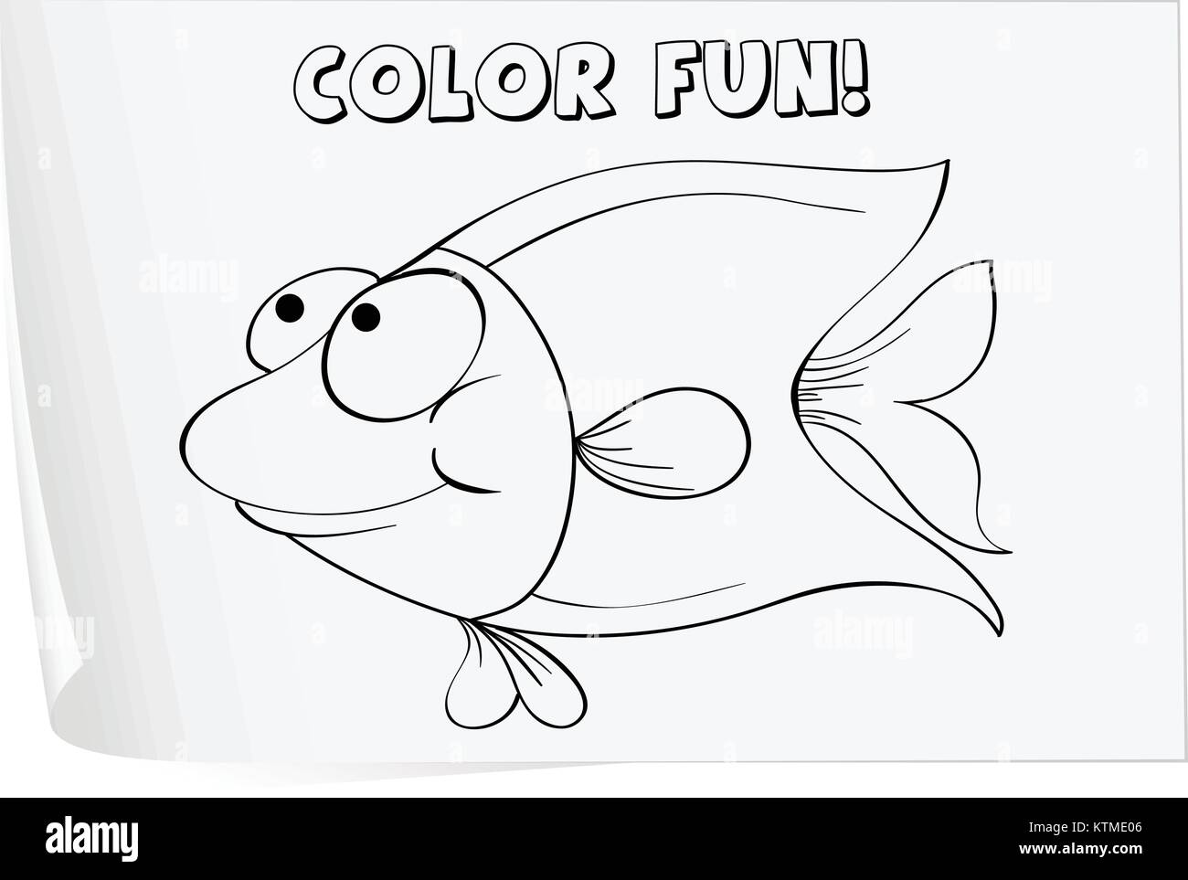 Colour worksheet of a fish Stock Vector Image & Art - Alamy