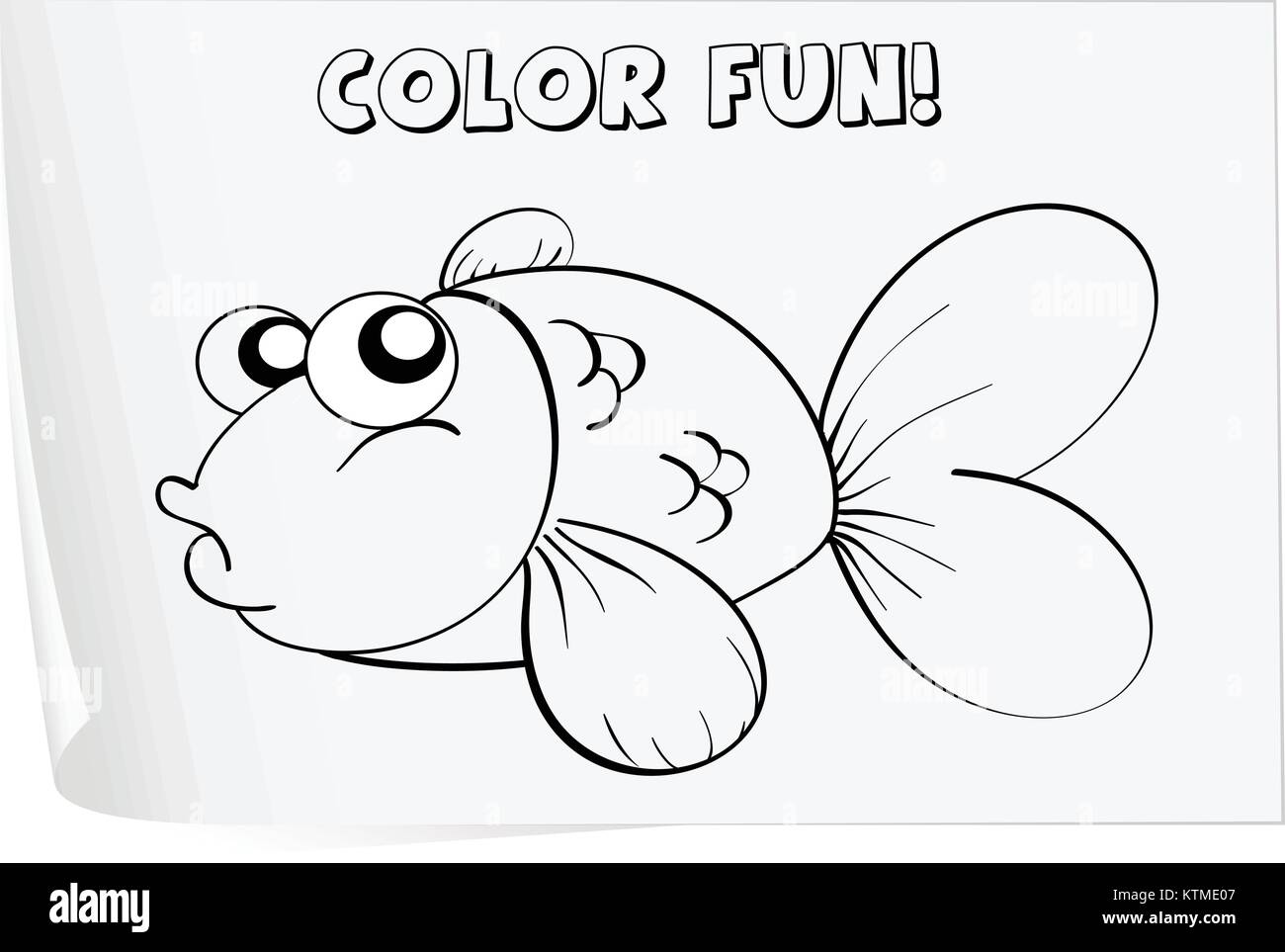 Colour worksheet of a fish Stock Vector Image & Art - Alamy