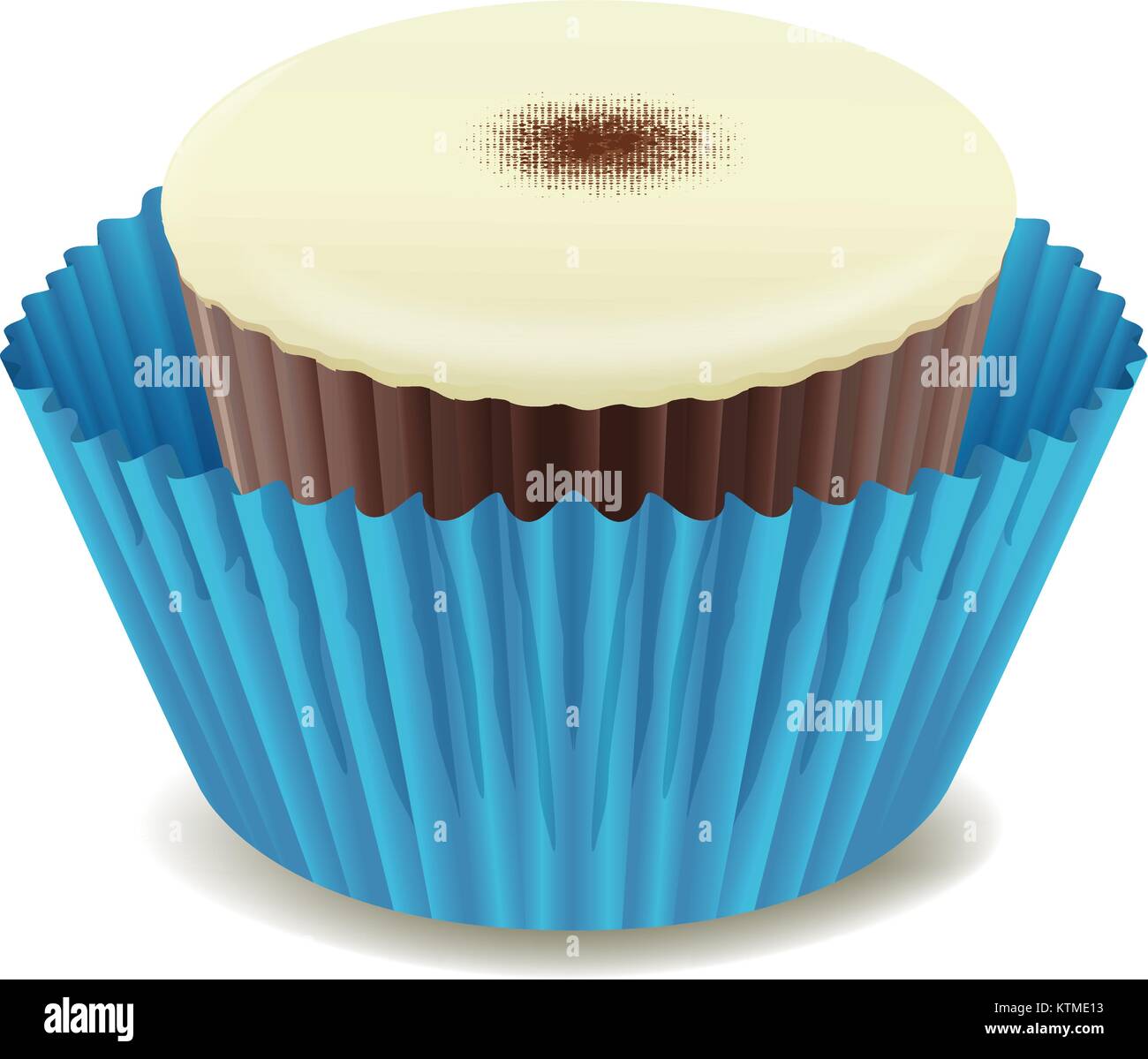 illustration of chocolates in blue cup on a white background Stock ...