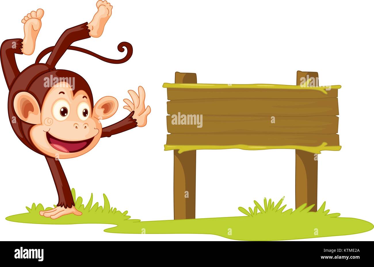 Illustration of a monkey on a sign Stock Vector Image & Art - Alamy